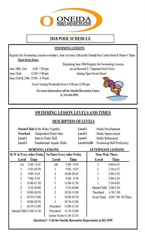 City of Oneida Parks and Recreation - City of Oneida Parks and Recreation